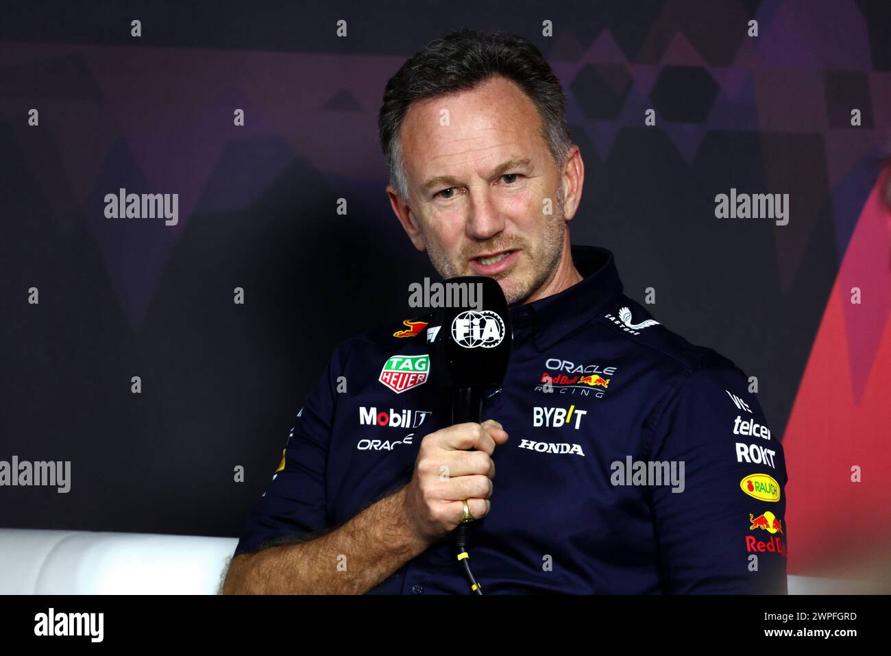 Jeddah, Saudi Arabia. 07th Mar, 2024. Christian Horner (GBR) Red Bull Racing Team Principal in ...