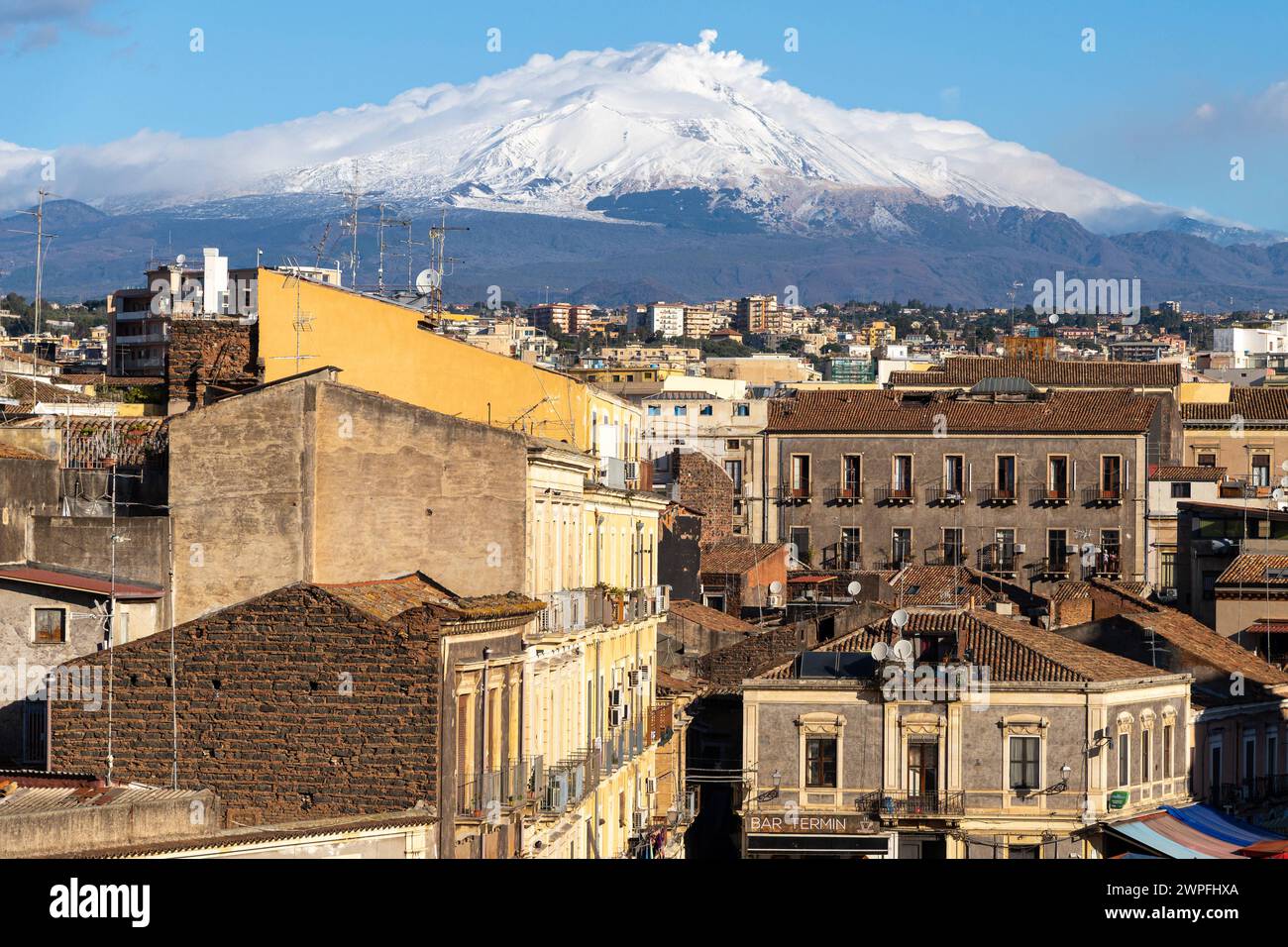 Catania, Italy - 2 March 2024: The Italian city of Catania with a view ...