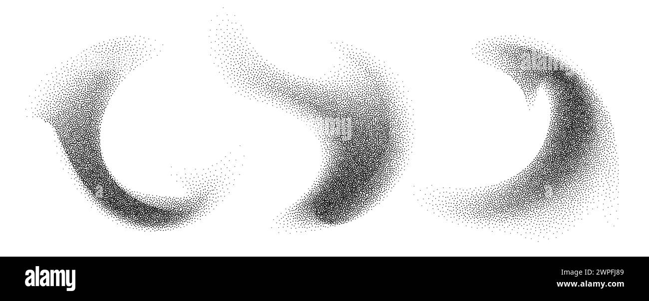 Dotwork abstract shapes, black grain texture, Abstract stipple sand ...