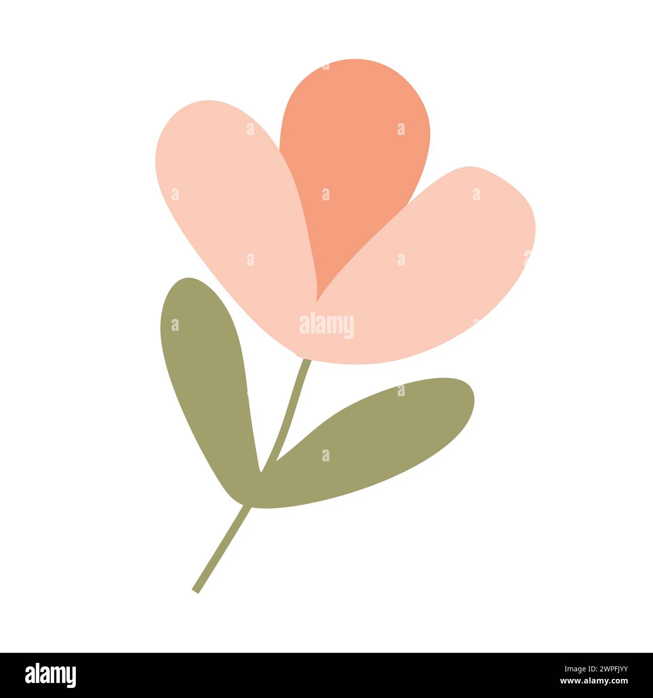 Colorful spring Flower. Vector Flat Cartoon illustration Isolated on ...