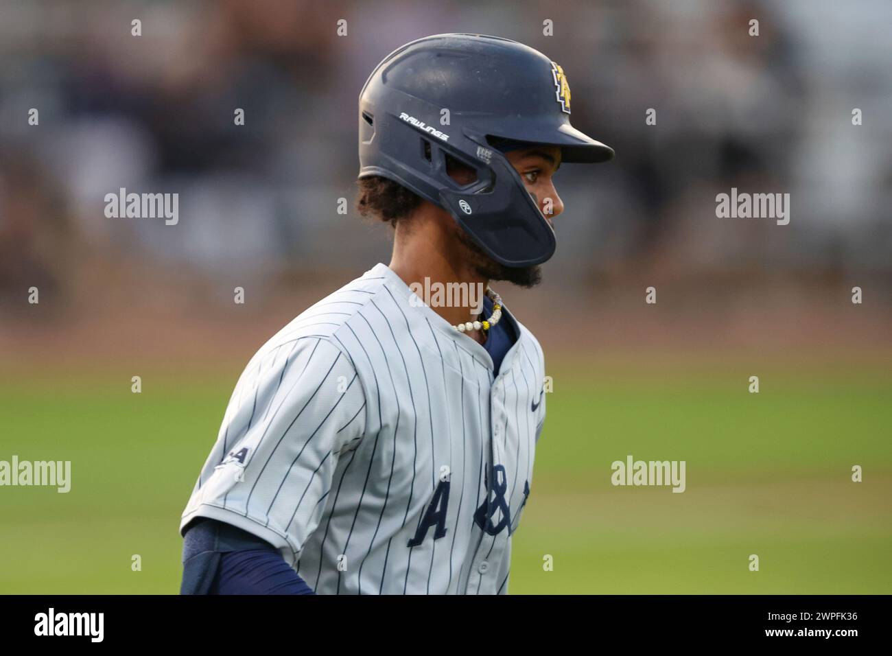 North Carolina A&T outfielder Shemar Dalton (20) runs to first during ...