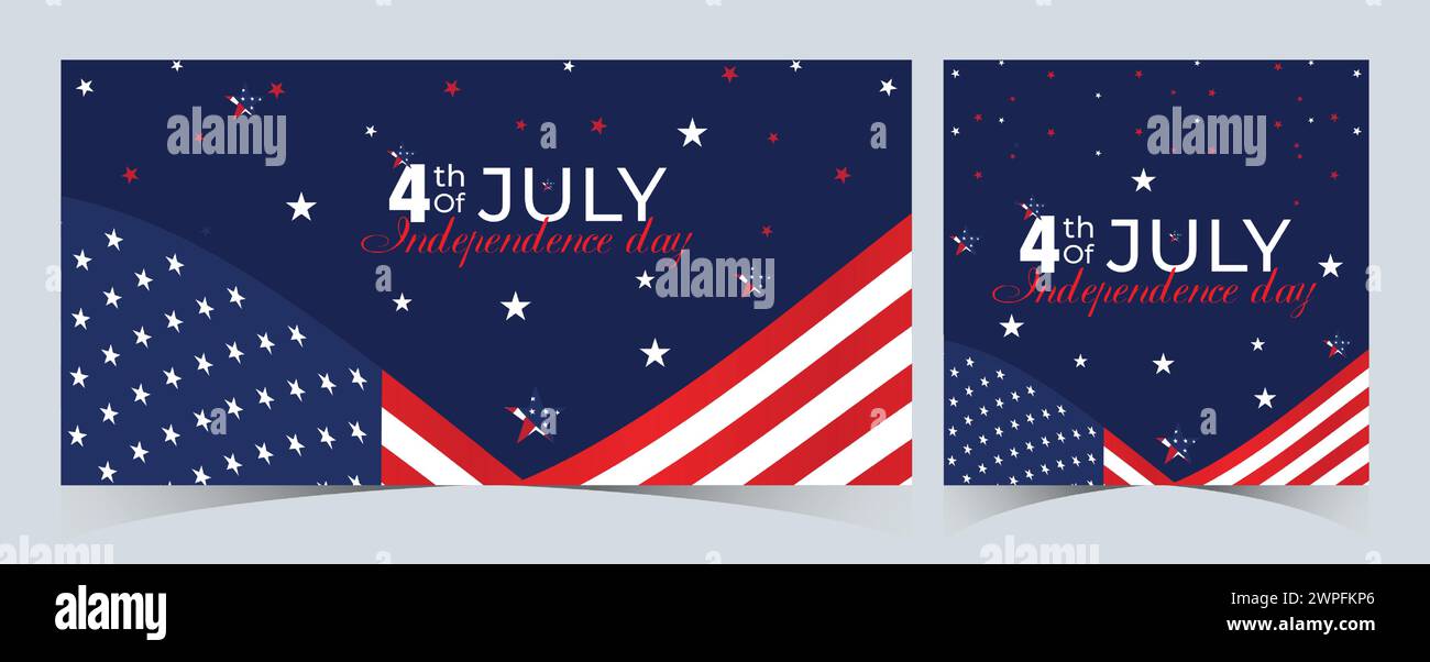 Set of Happy 4th of July. Fourth July Independence Day USA ...