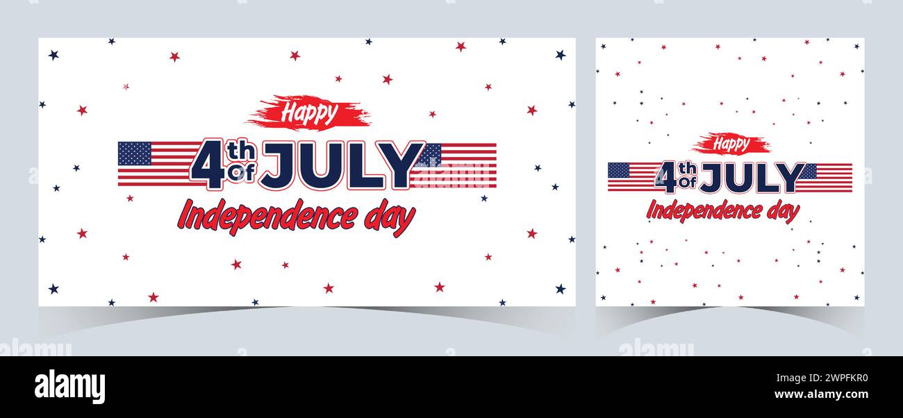 Set of Happy 4th of July. Fourth July Independence Day USA ...
