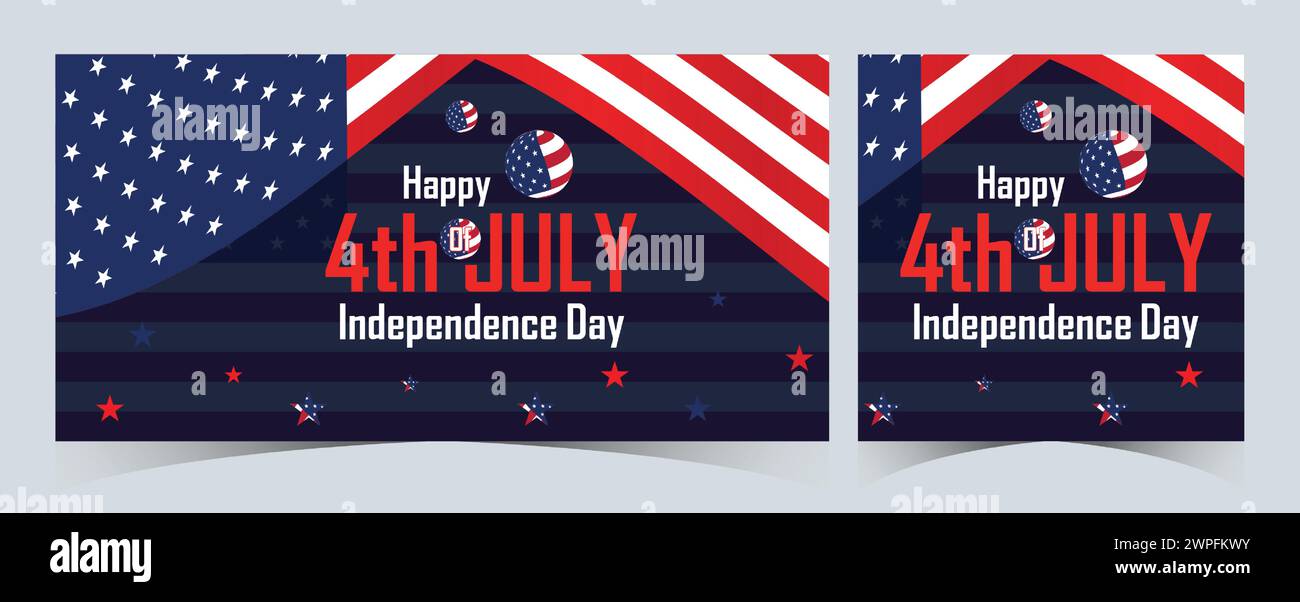 Set of Happy 4th of July. Fourth July Independence Day USA ...