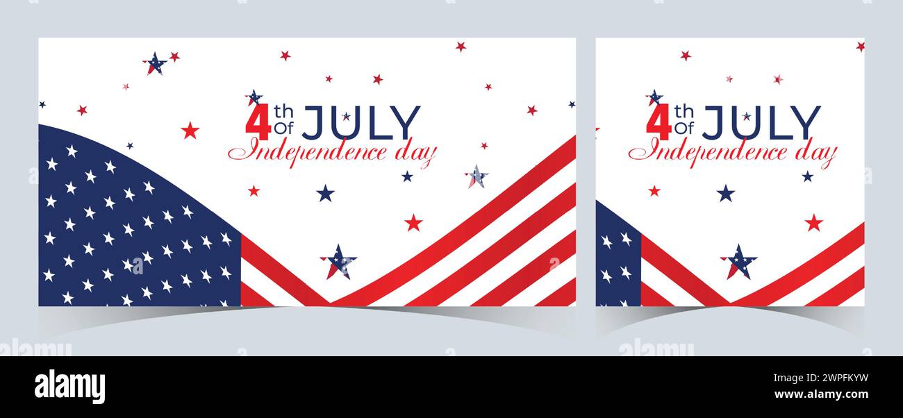 Set of Happy 4th of July. Fourth July Independence Day USA ...