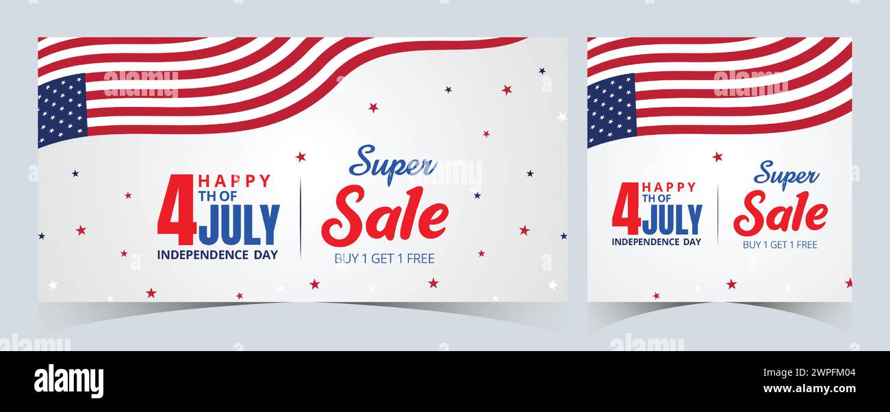 Set of Happy 4th of July. Fourth July Independence Day USA ...