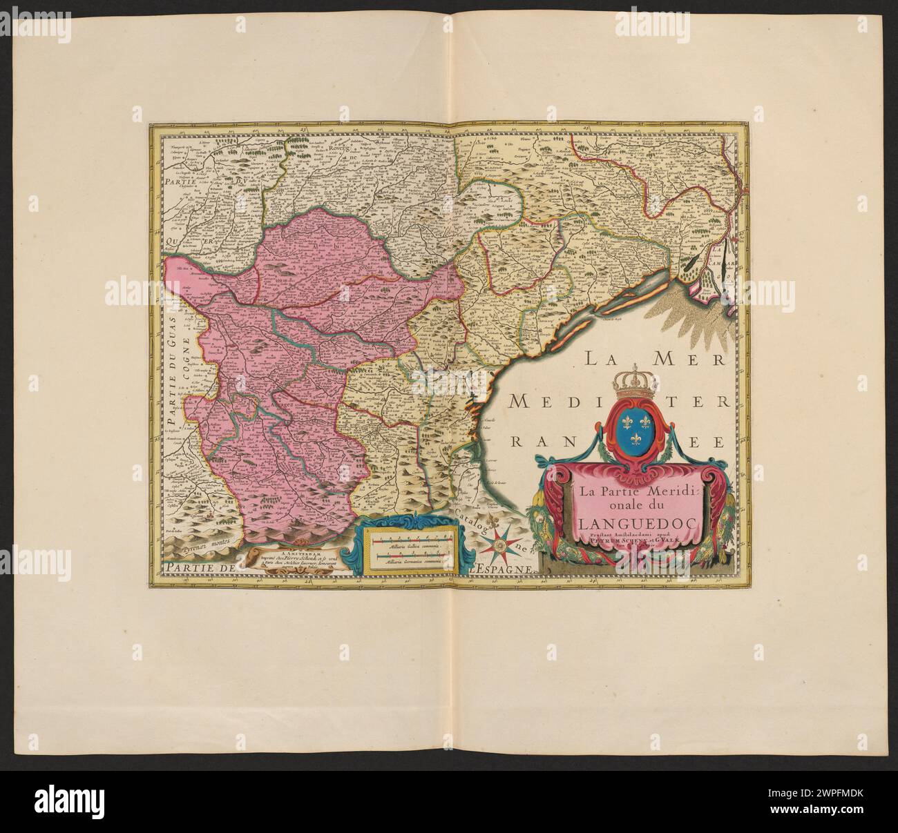 Map of the southern Languedoc region in France, created by Pieter ...