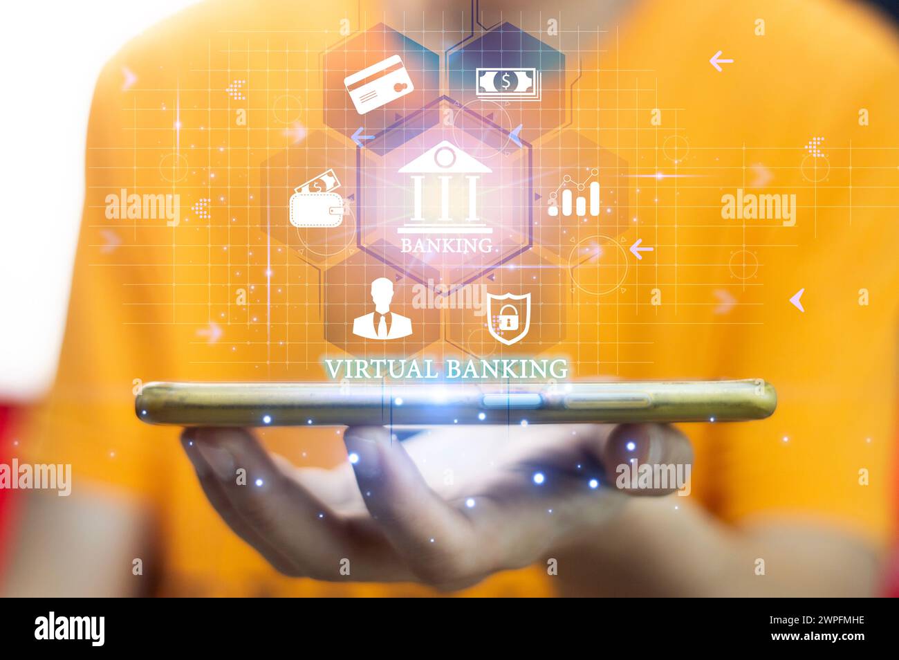 digital bank virtual bank online banking and digital money Human-facing ...