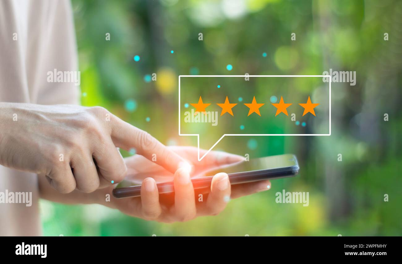 A concept where customers review and rate their satisfaction. Service ...