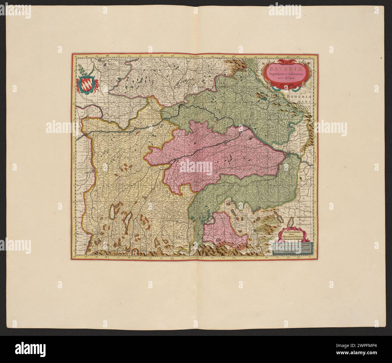 This 1711 map shows Upper and Lower Bavaria, created by Schenck, Valck ...