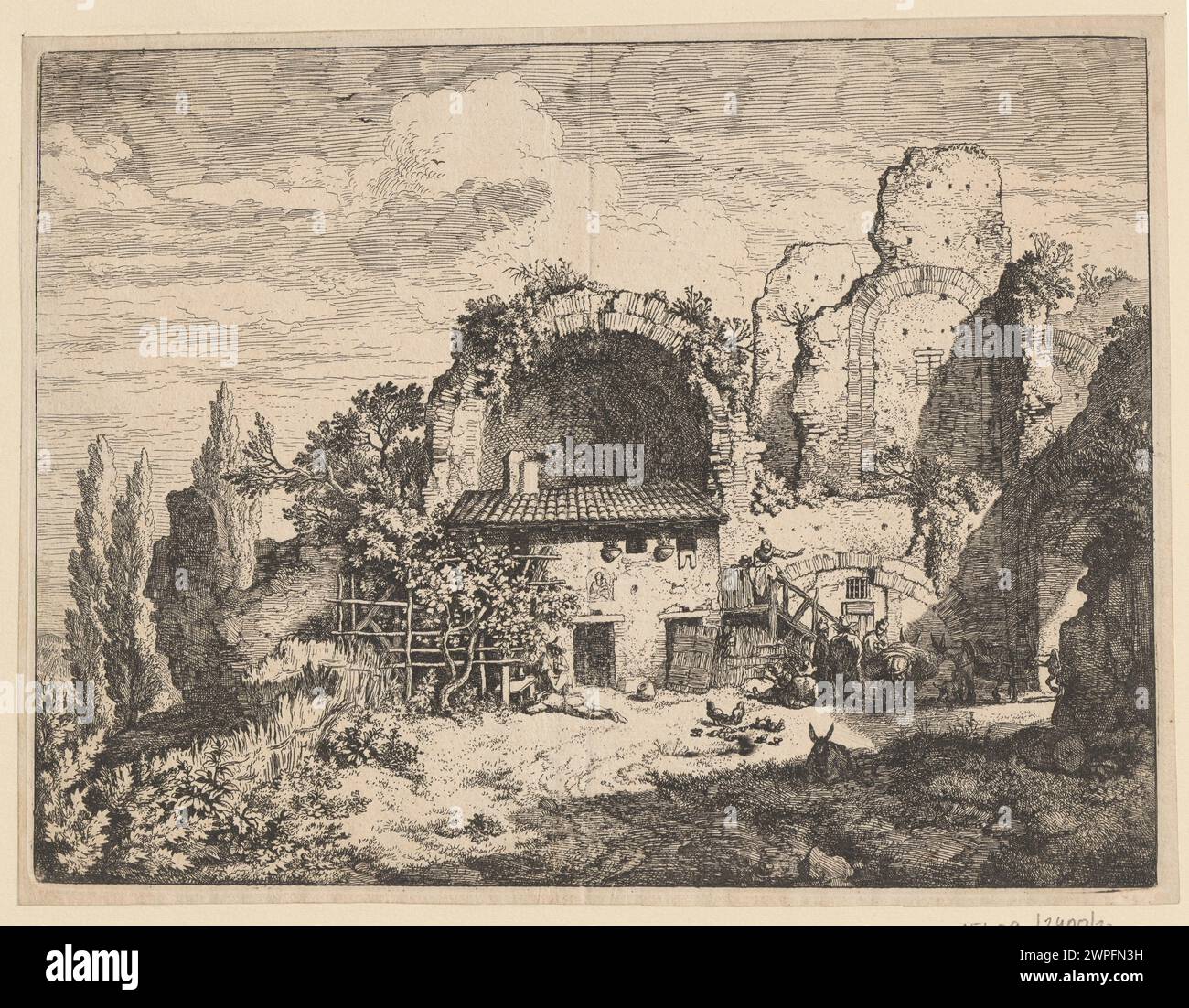 Landscape with ruins and economic buildings; Dietrich, Christian ...