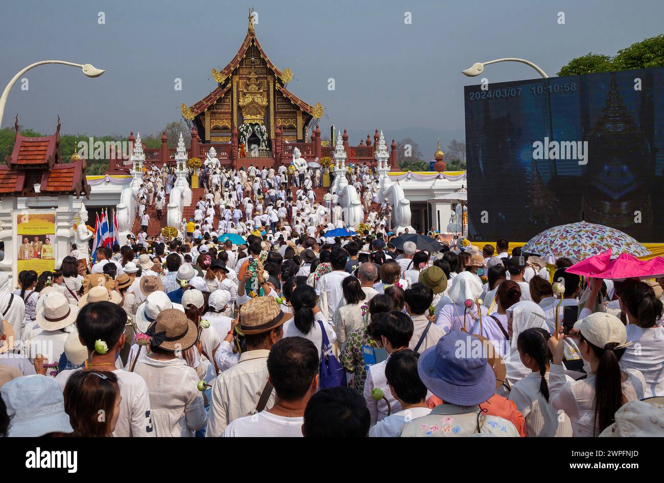 Buddhist faithful pay obeisance to the sacred relics of Lord Buddha and ...