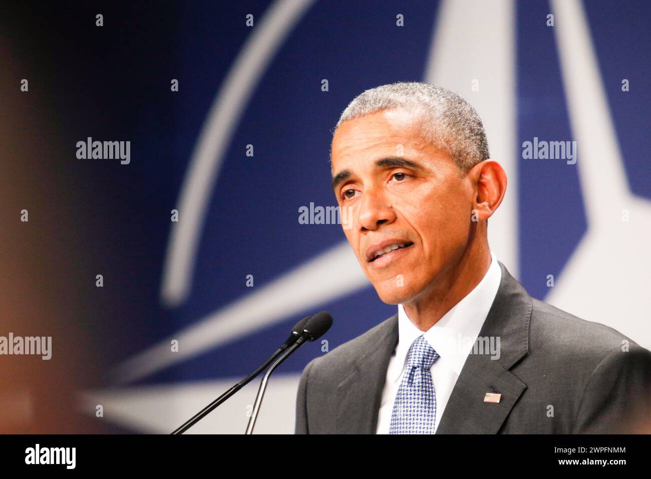 A statements of president of USA Barack Obama in Nationan Stadium in ...