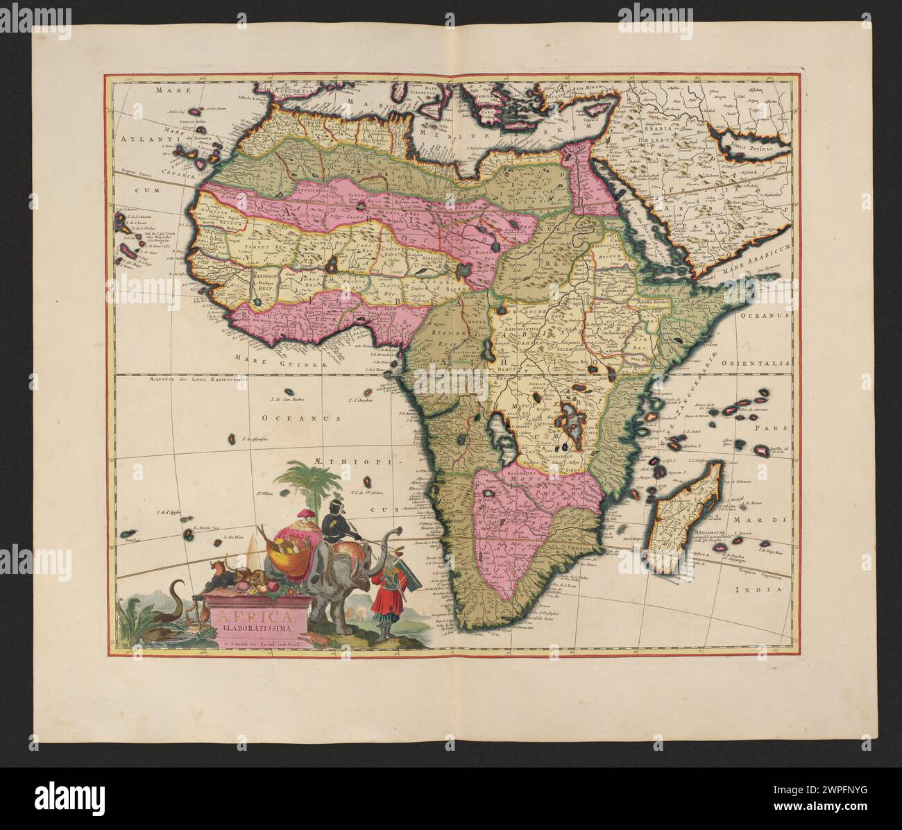 A 1711 detailed map of Africa, showing topography, rivers, settlements ...