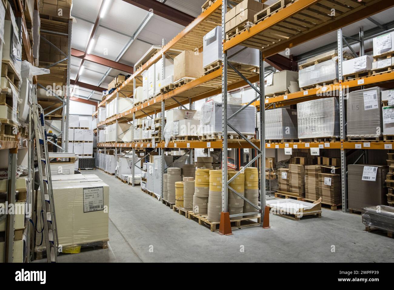 Paper storage, printing company, Wales, UK Stock Photo - Alamy