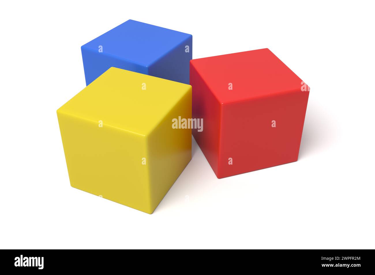3d cubes floating in depth Cut Out Stock Images & Pictures - Alamy