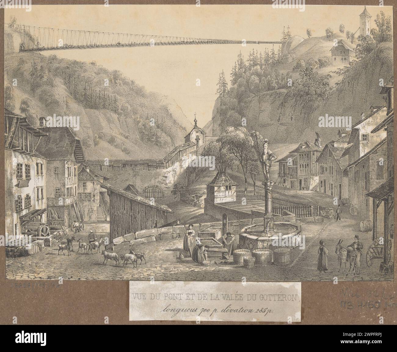 Bridge over the Gotteron valley; 1830-1840 (1830-00-00-1840-00-00 Stock ...
