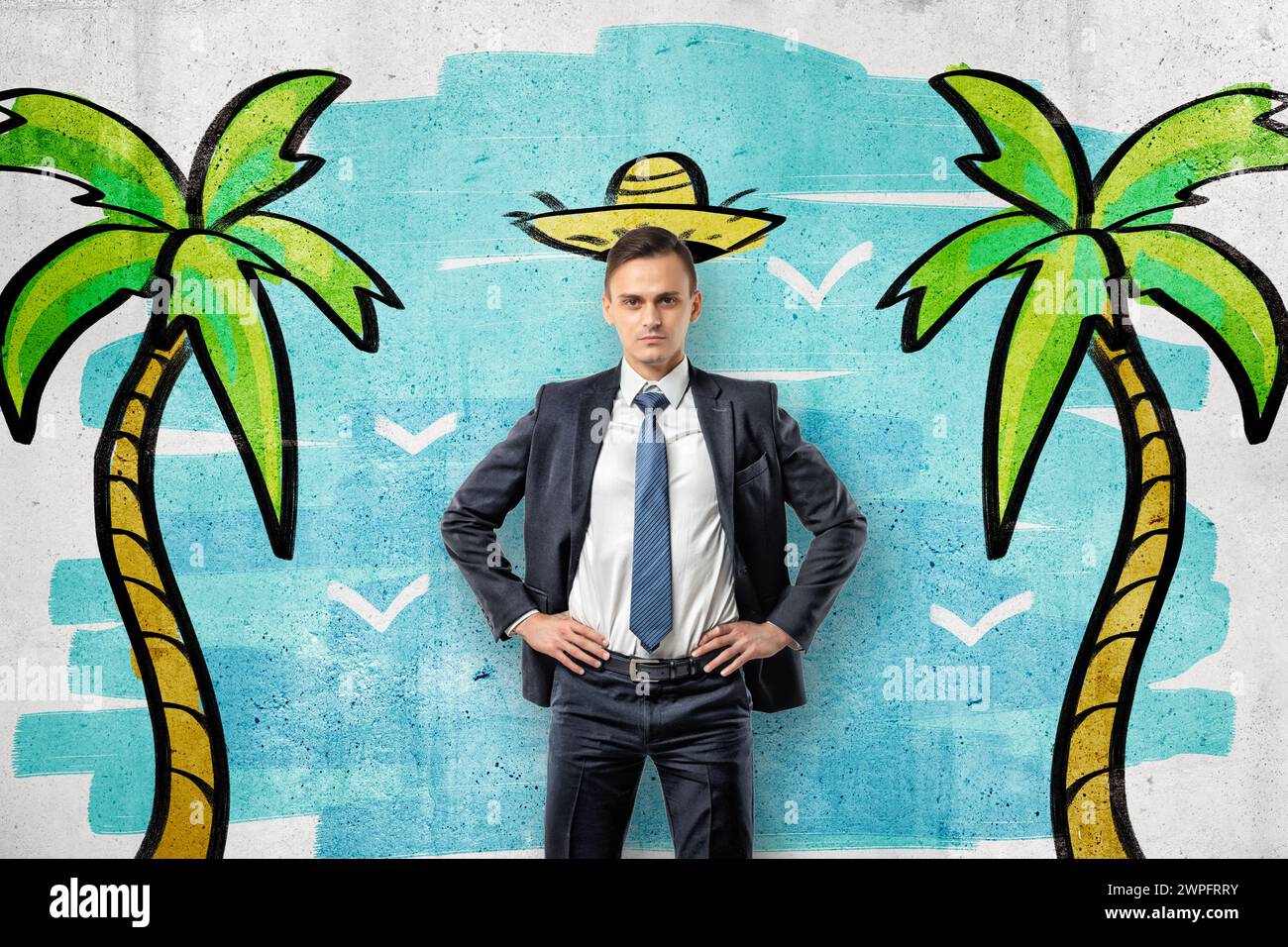 Professional dressed as a beach tourist Stock Photo - Alamy