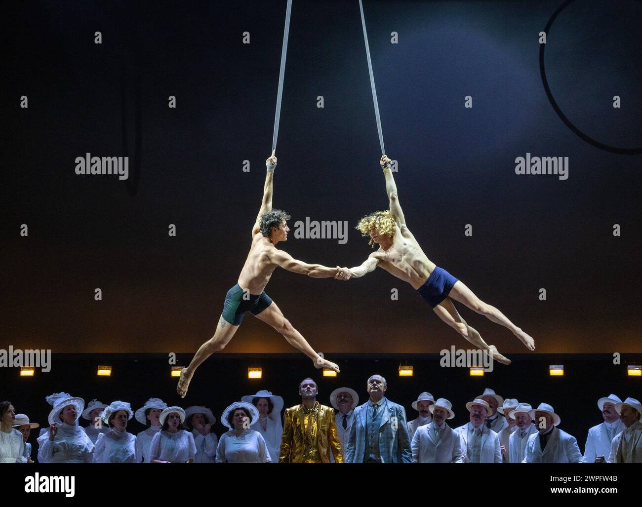 flying, l-r: Riccardo Saggese (Jaschiu), Antony César (Tadzio) watched ...