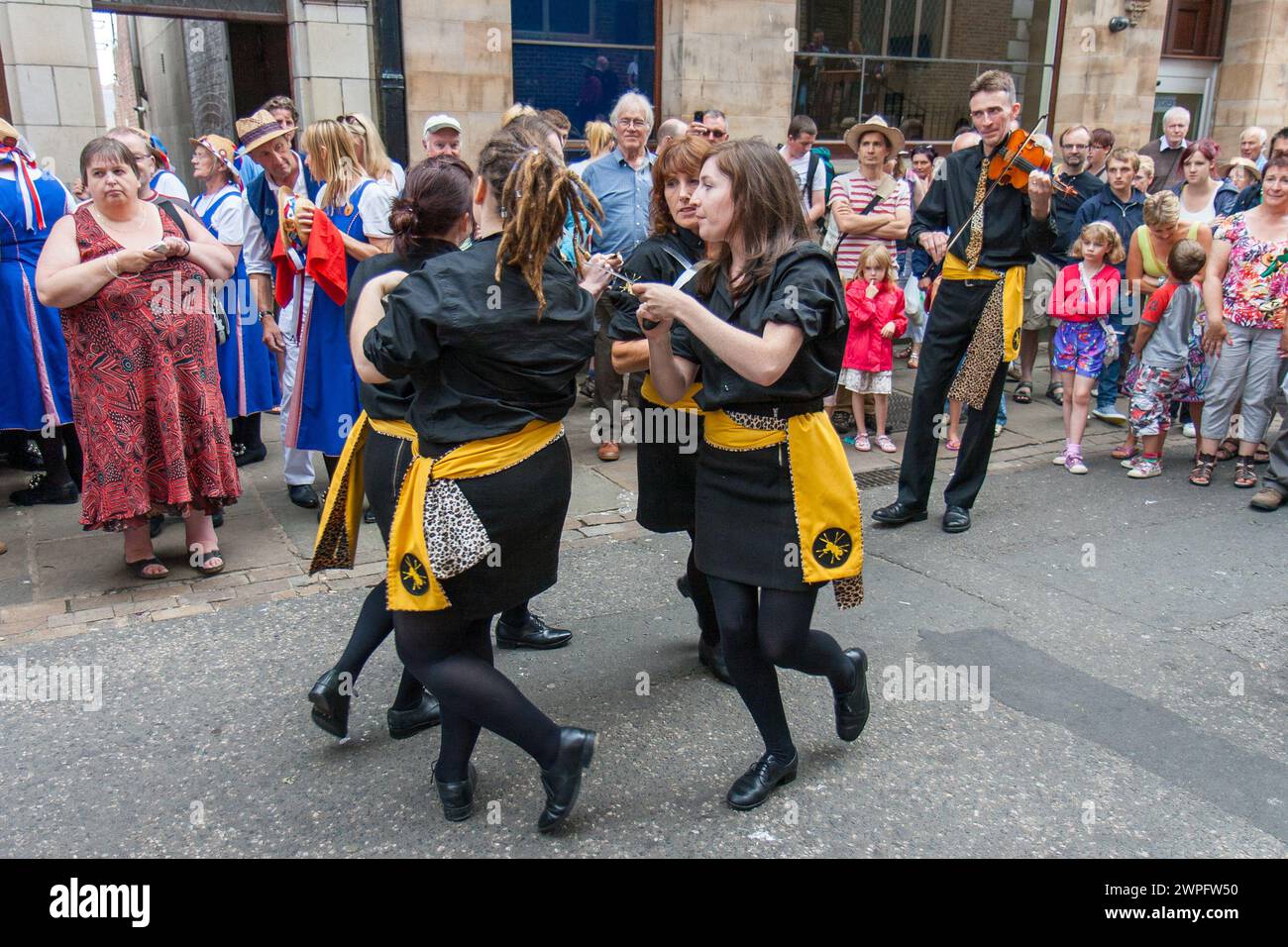 Whip the Cat Rapper and Clog dance team at Whitby Folk Week Stock Photo ...