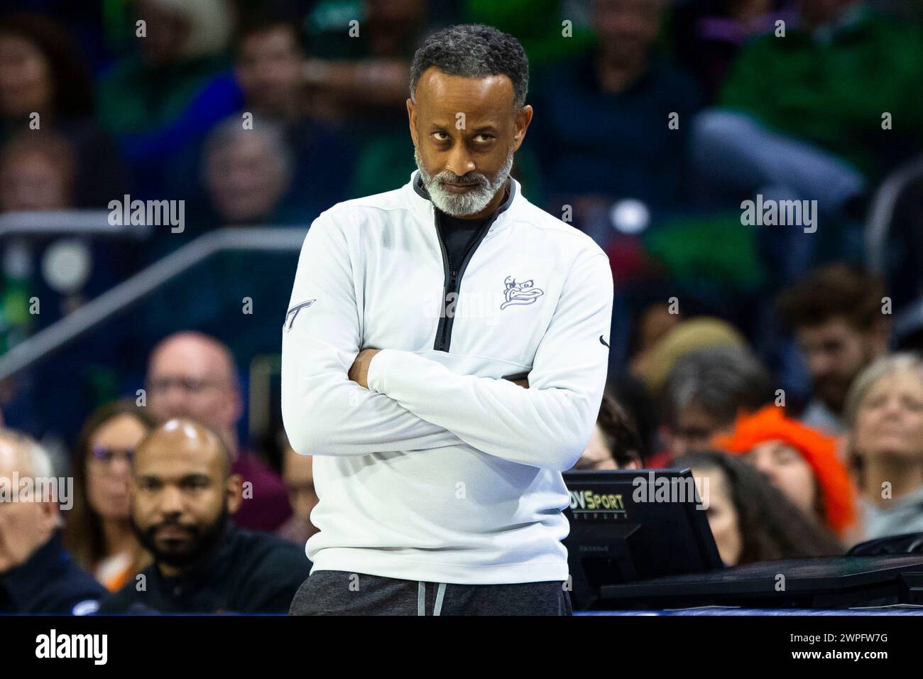 Virginia Tech head coach Kenny Brooks watches during the first half of ...