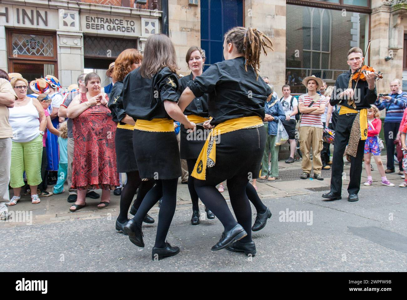 Whip the Cat Rapper and Clog dance team at Whitby Folk Week Stock Photo ...
