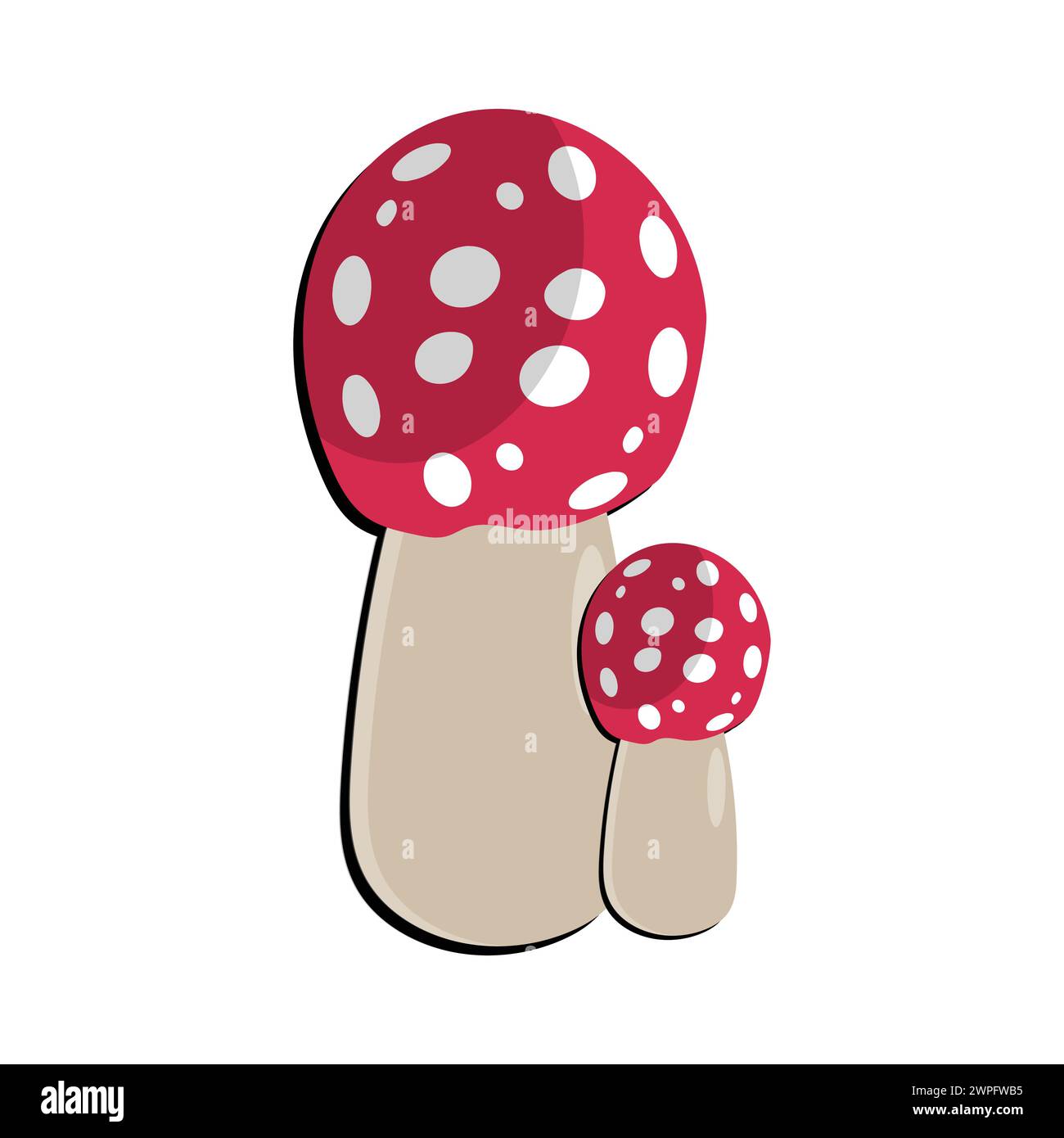 Mushroom flat design cartoon different mushrooms vector illustration ...
