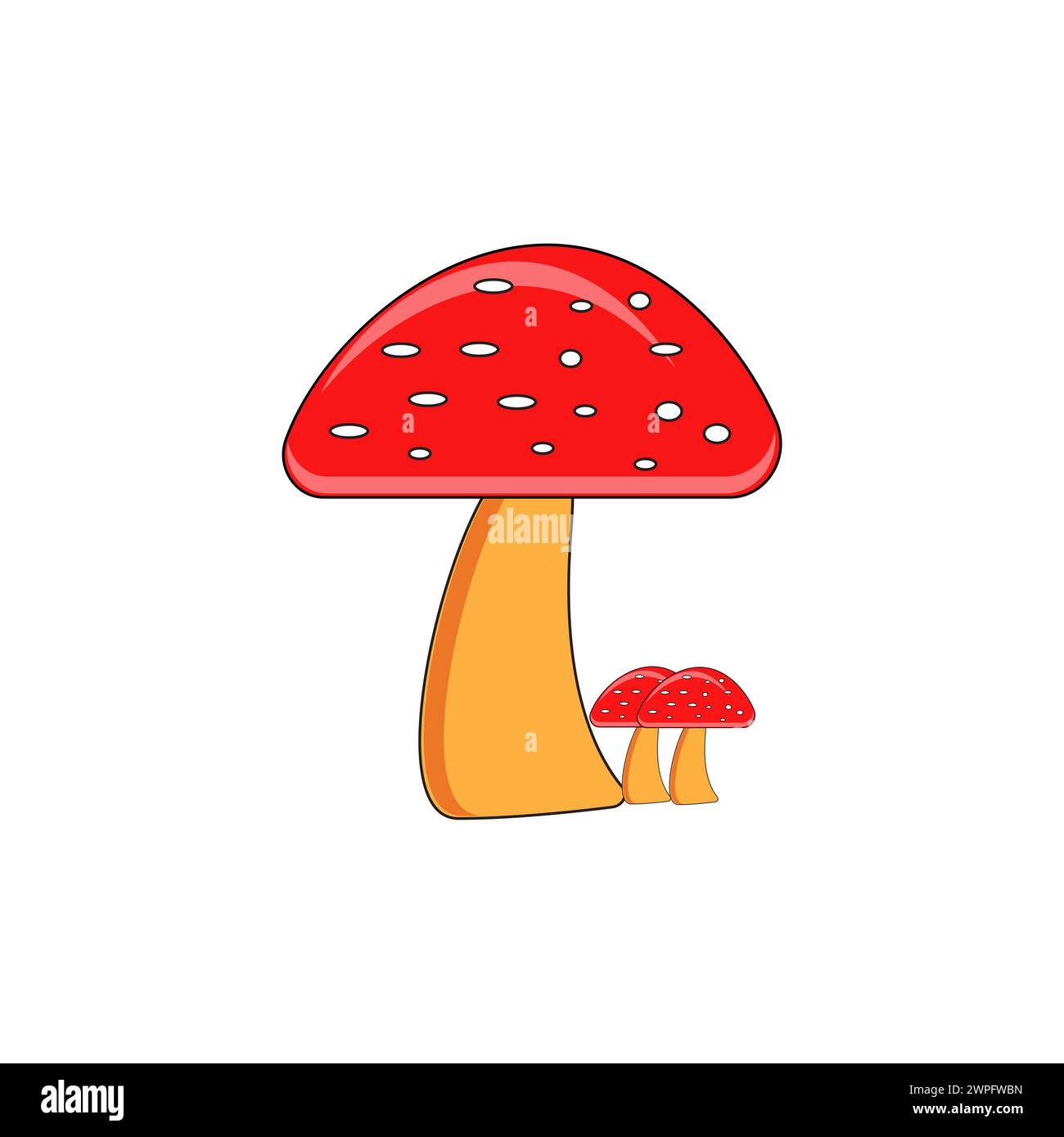 Mushroom flat design cartoon different mushrooms vector illustration ... Mushroom flat design cartoon different mushrooms vector illustration ...