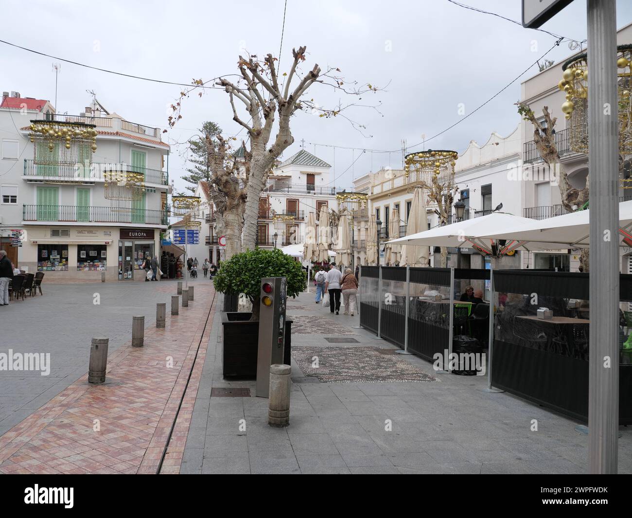 The church Iglesia el Salvador in the center of Nerja Spain Stock Photo ...