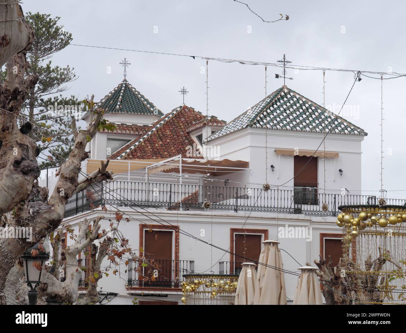 The church Iglesia el Salvador in the center of Nerja Spain Stock Photo ...