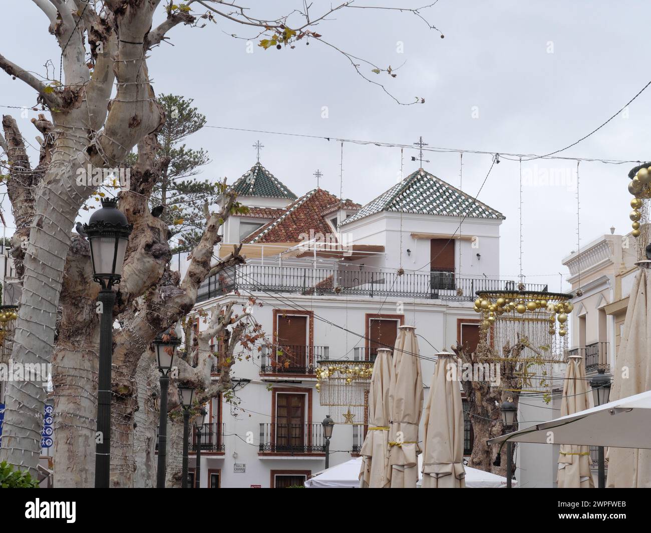The church Iglesia el Salvador in the center of Nerja Spain Stock Photo ...