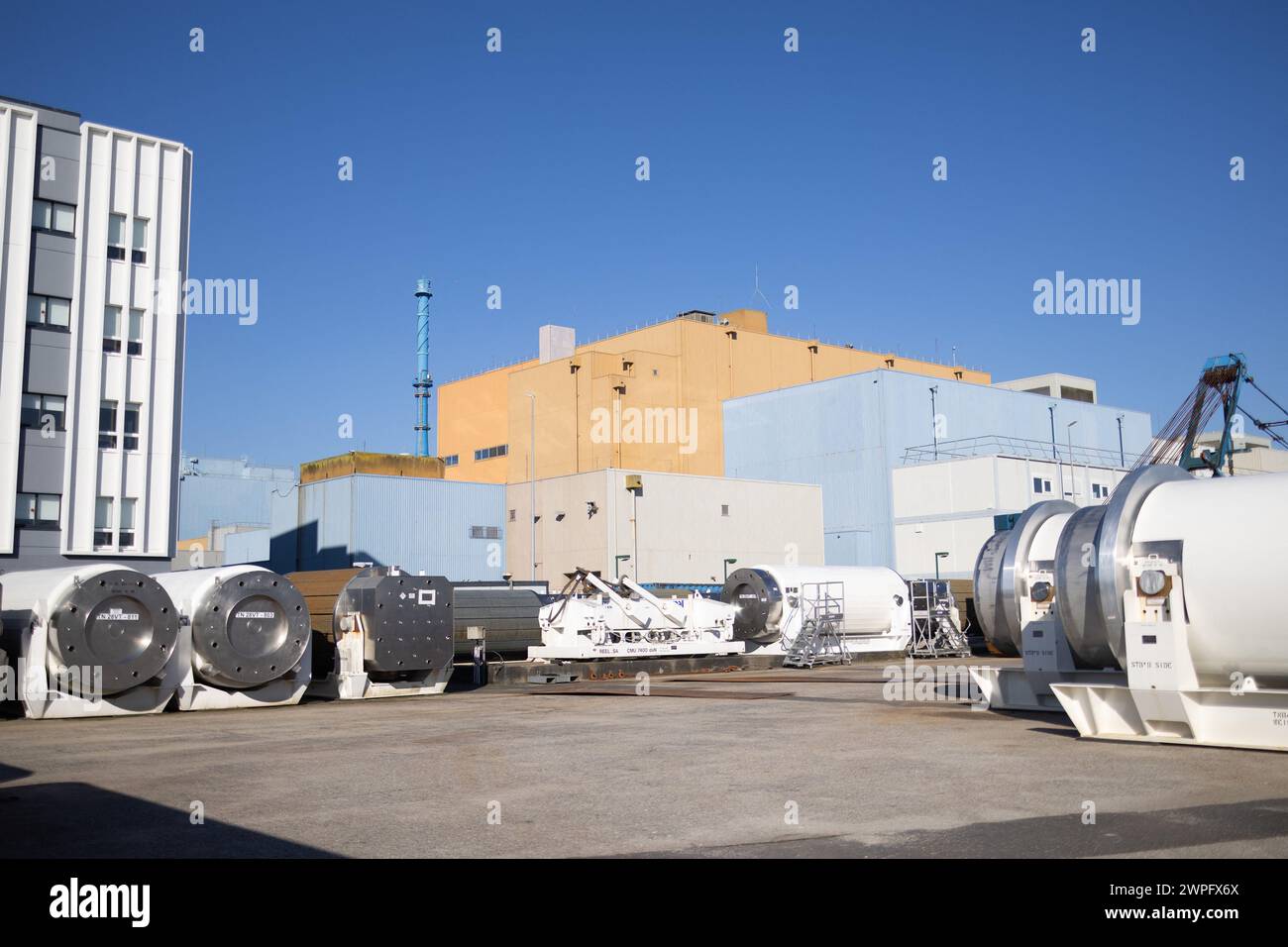 La Hague, France. 07th Mar, 2024. General view during a visit of Orano ...