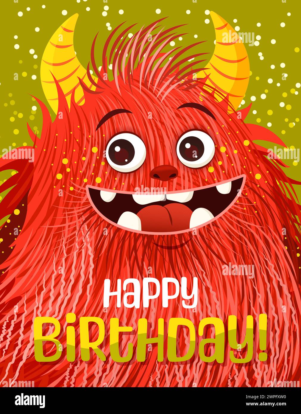 Happy Birthday greeting card or Monster party invitation Stock Vector ...