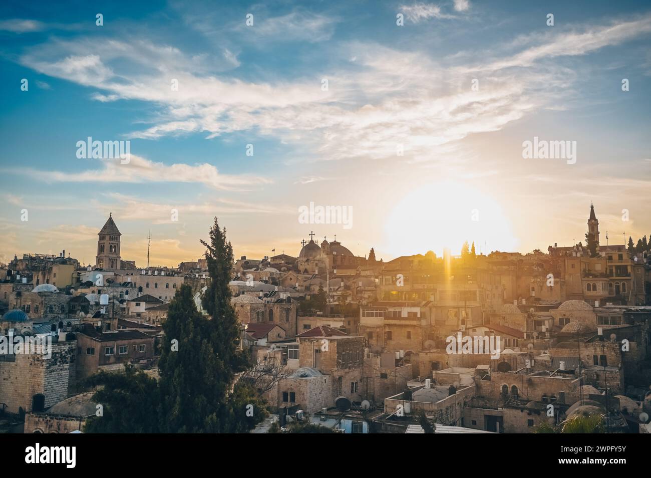 Jerusalem, Capital of Israel. Beautiful panoramic view of the Old City ...