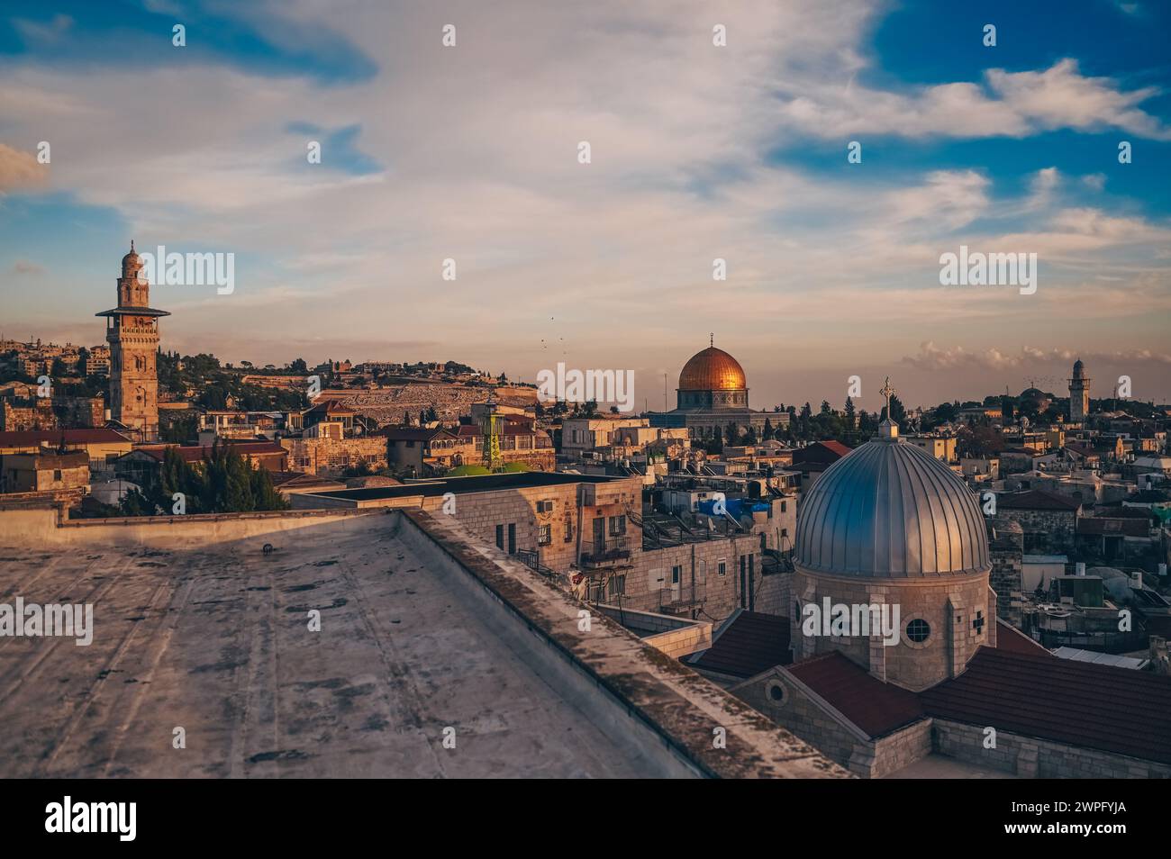 Jerusalem, Capital of Israel. Beautiful panoramic view of the Old City ...