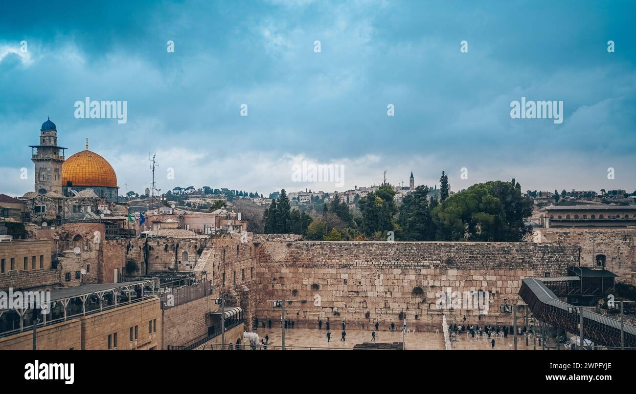 Jerusalem, Capital of Israel. Beautiful panoramic view of the Old City ...