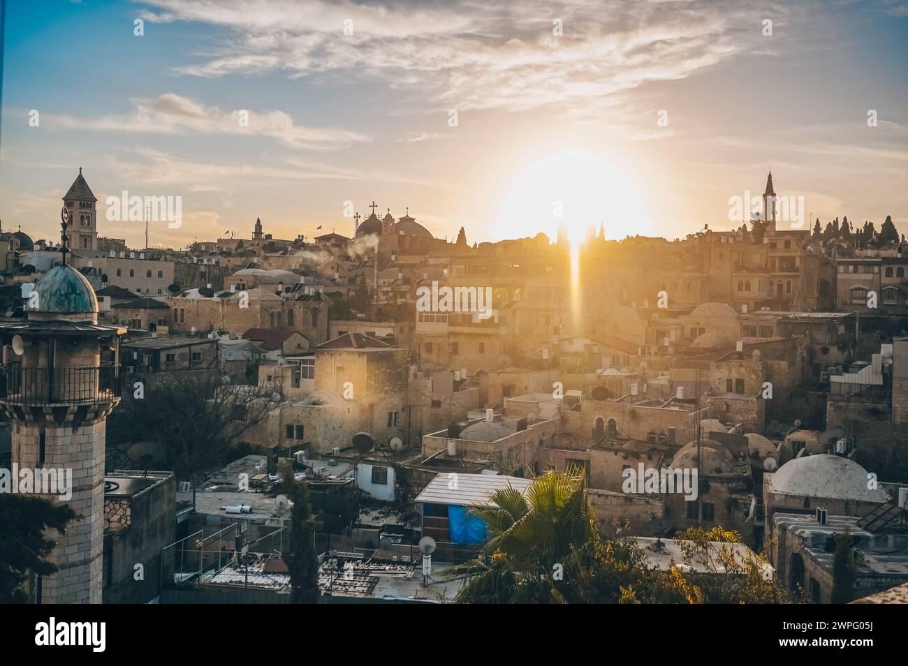 Jerusalem, Capital of Israel. Beautiful panoramic view of the Old City ...