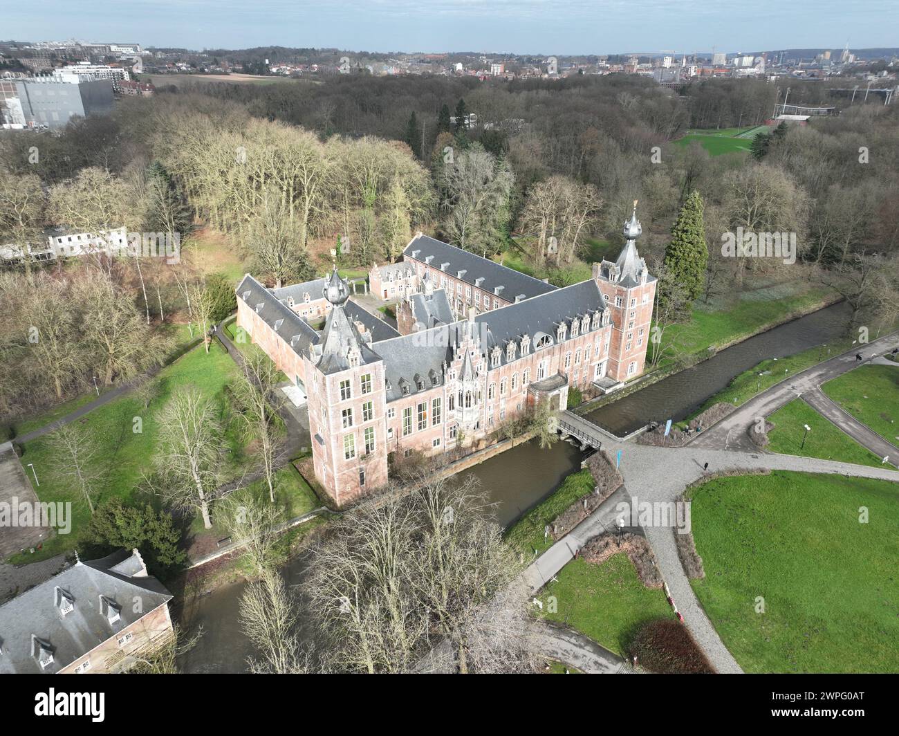 Arenberg Castle castle in Heverlee in Louvain, Belgium.The castle is ...