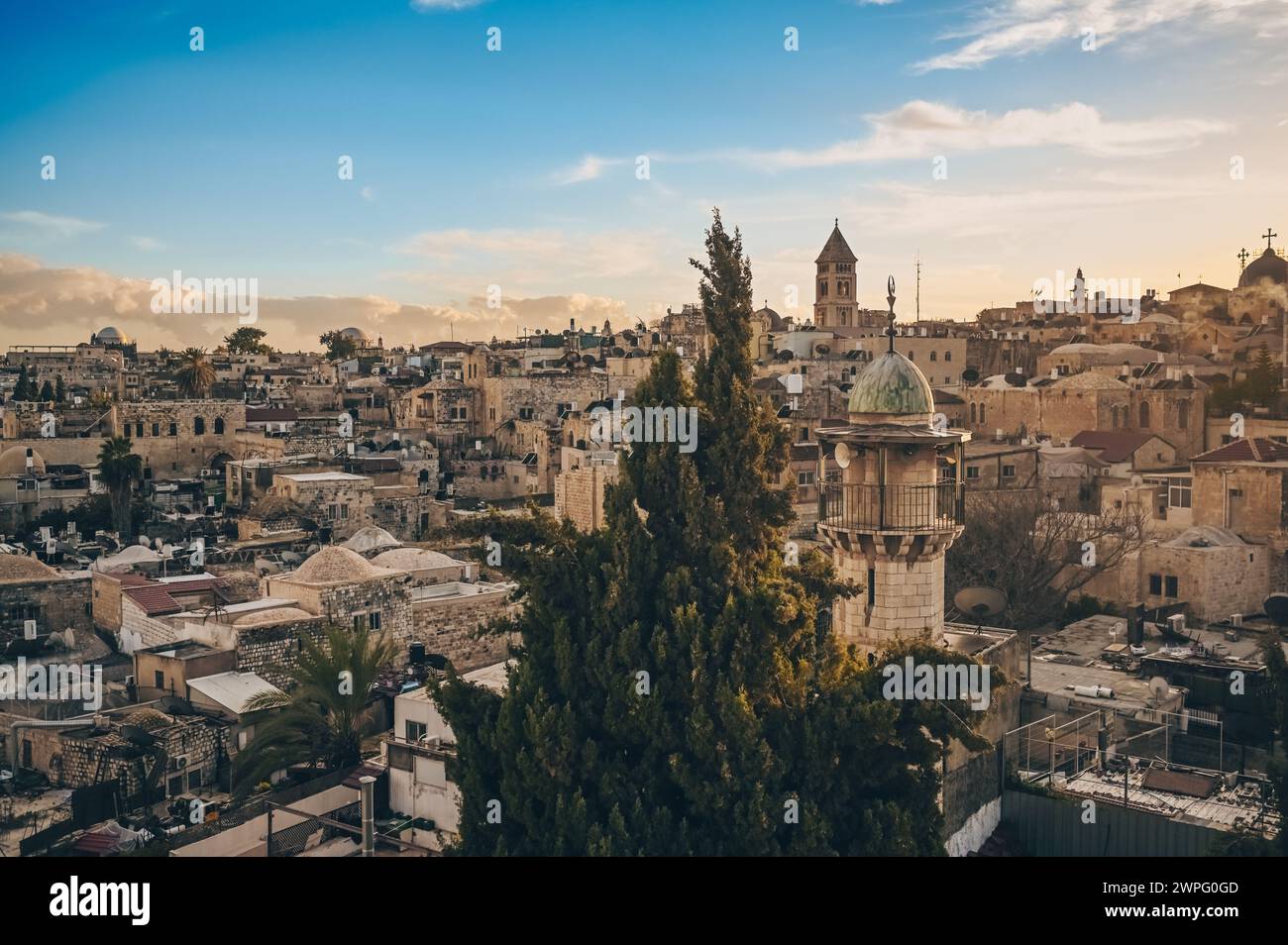 Jerusalem, Capital of Israel. Beautiful panoramic view of the Old City ...