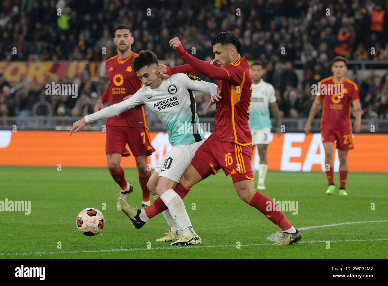 Rome, Italy. 07th Mar, 2024. Facundo Buonanotte (Brighton); Leandro ...
