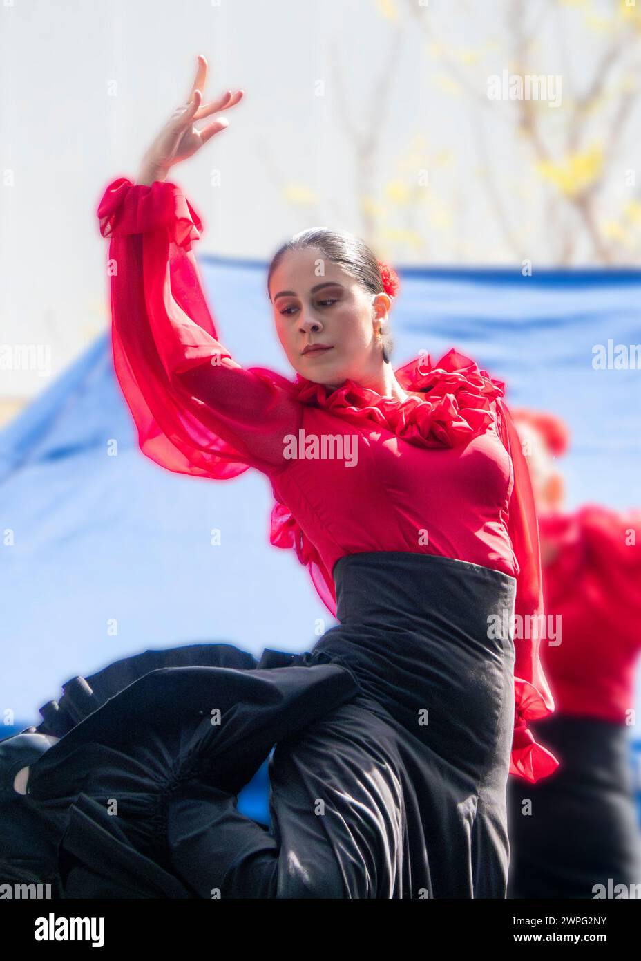 Young girls dancing dressed in flamenco costume Stock Photo - Alamy
