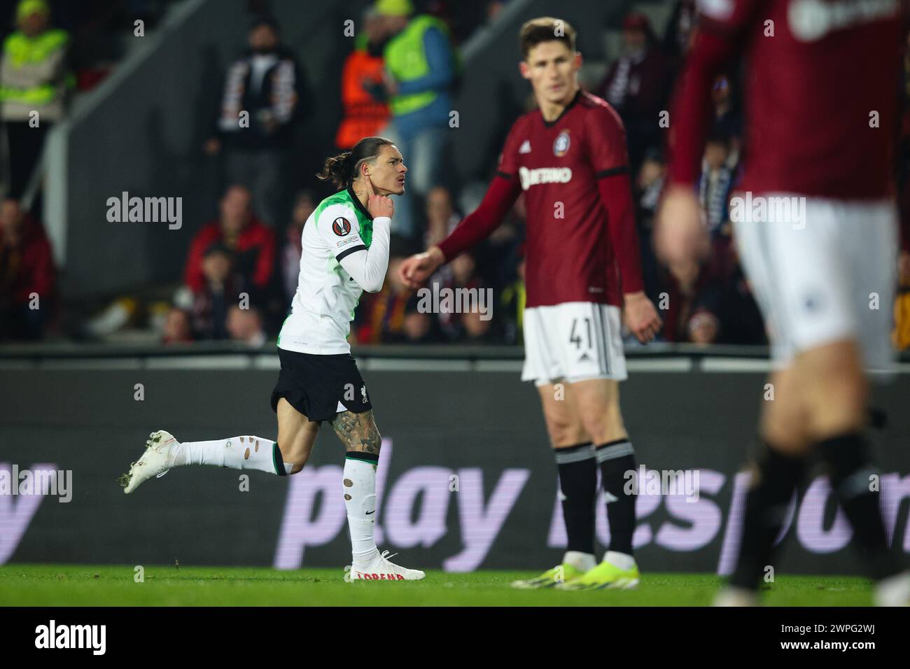 PRAGUE, CZECH REPUBLIC - 7th Mar 2024: Darwin Nunez of Liverpool ...