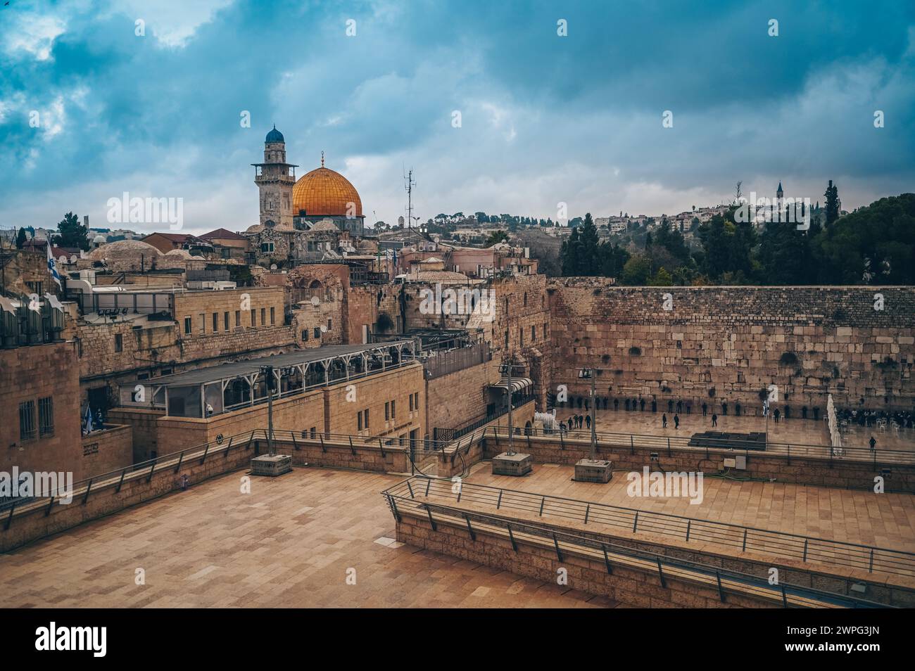 Jerusalem, Capital of Israel. Beautiful panoramic view of the Old City ...