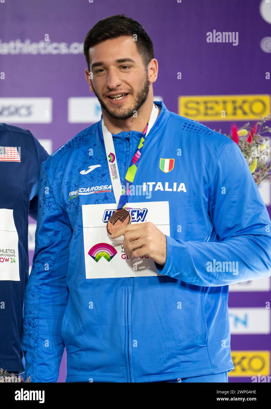 Leonardo Fabbri of Italy (Bronze) medal ceremony in the men’s shot put ...
