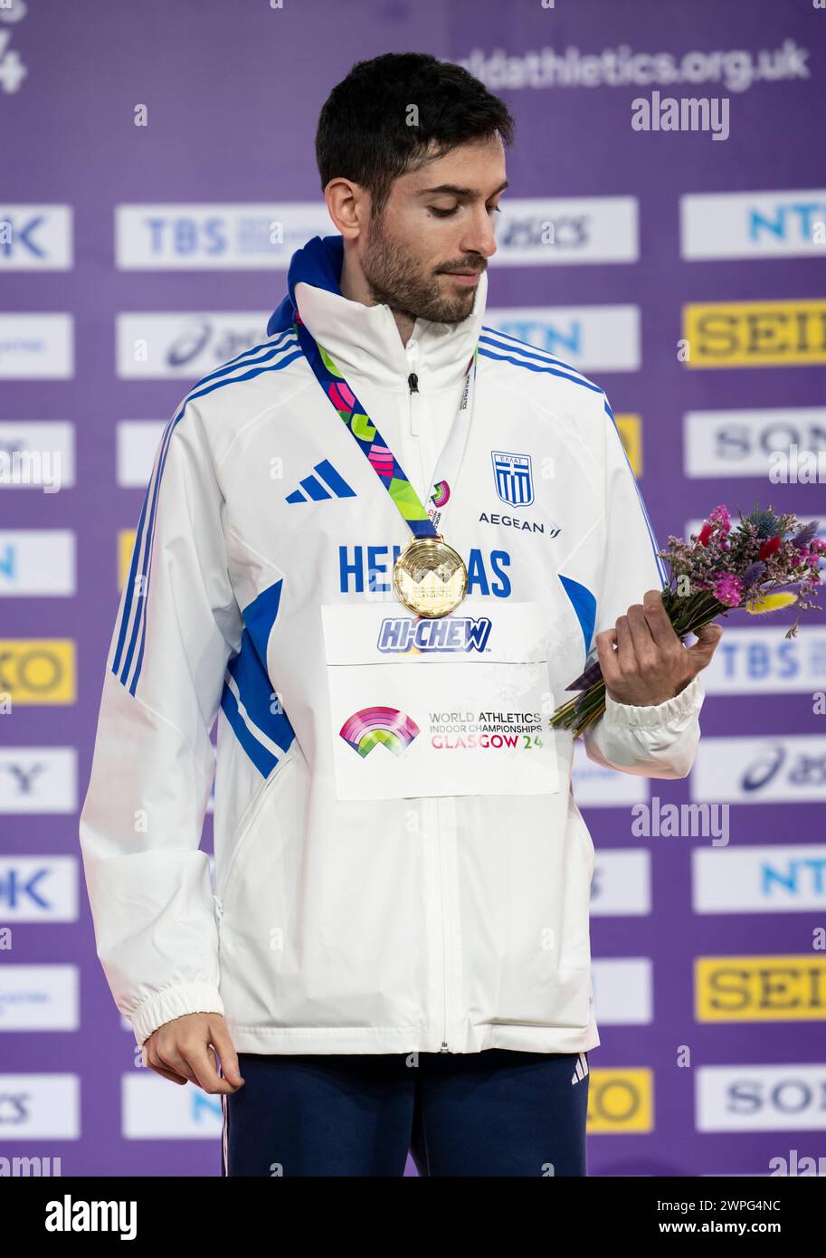 Miltiadis Tentoglou of Greece gold medal ceremony in the men’s long ... Miltiadis Tentoglou of Greece gold medal ceremony in the men’s long ...