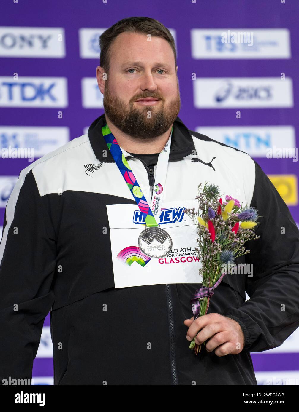 Tom Walsh of New Zealand (Silver) medal ceremony in the men’s shot put ...