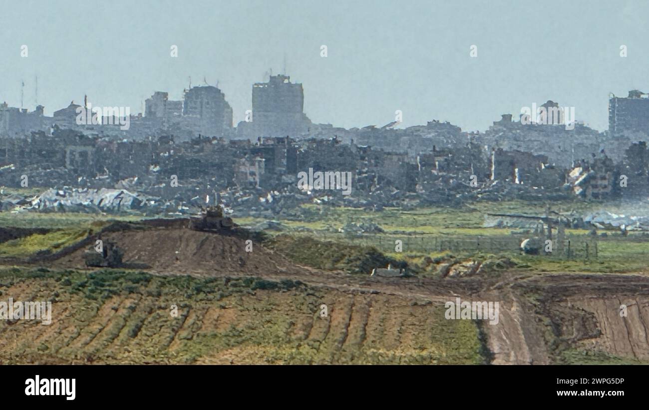 A general view of the northern Gaza Strip taken from the Israeli side ...