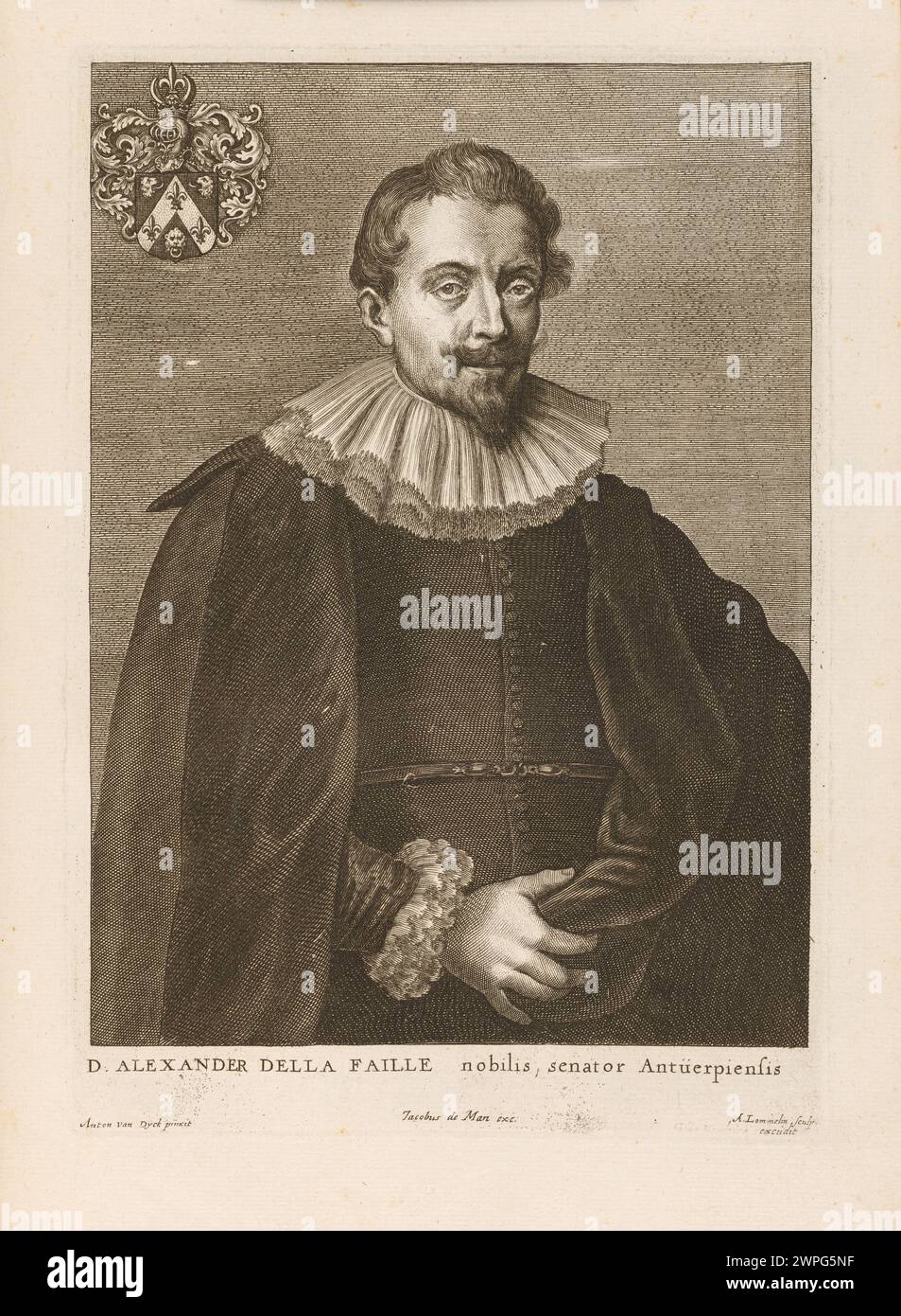 A 1645–1646 engraving depicting Alexander della Faille, created by ...