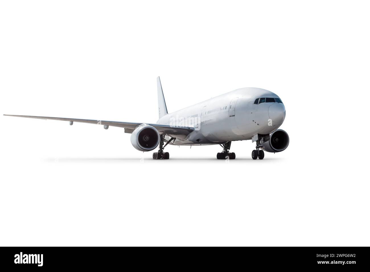 Wide body passenger airplane isolated on white background Stock Photo ...