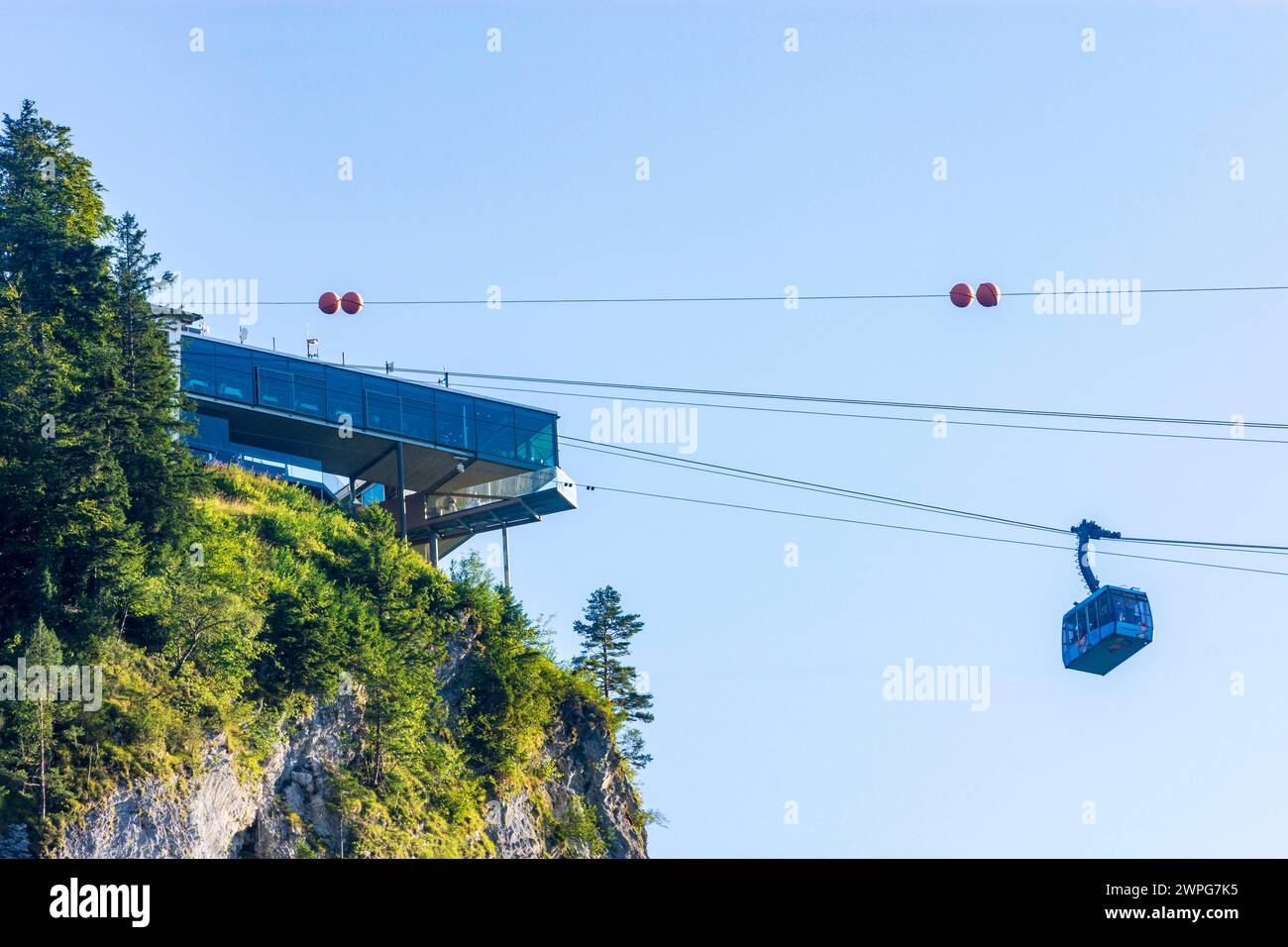 cable car Karrenseilbahn to mountain Karren Dornbirn Bodensee Lake ...